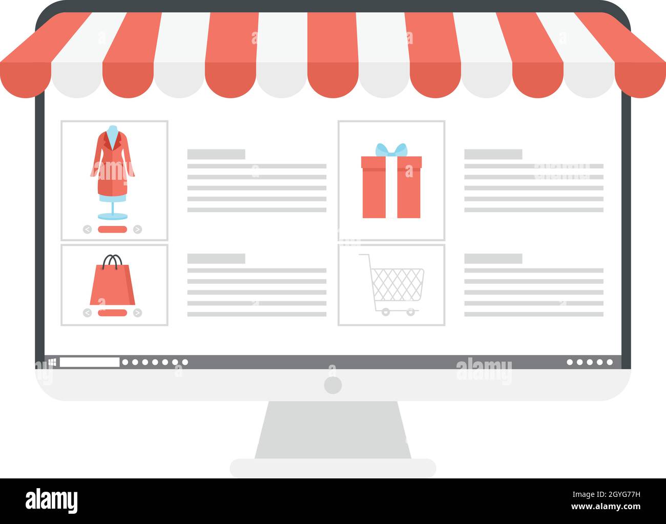 desktop with parasol shopping online Stock Vector Image & Art - Alamy