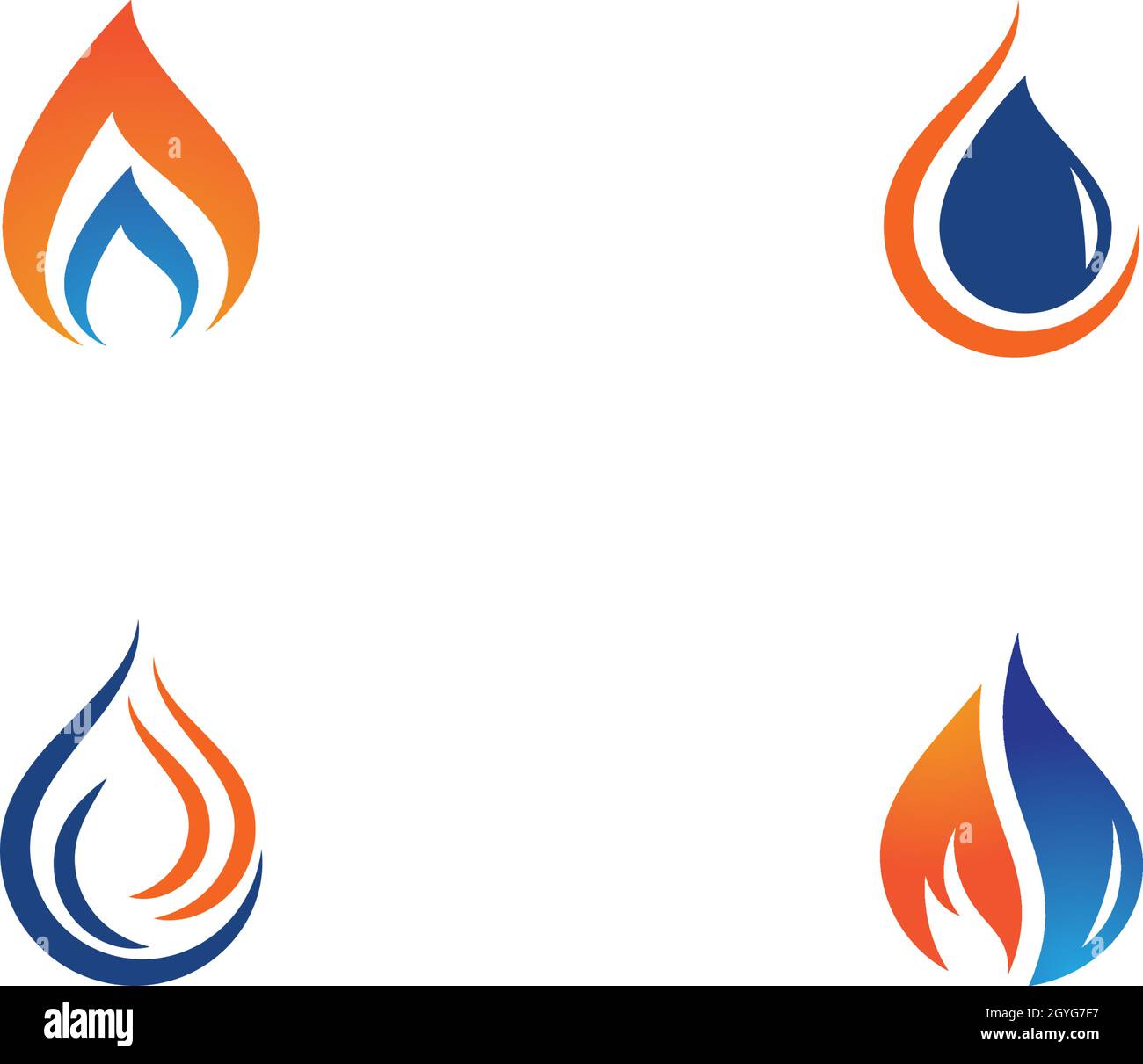 Fire flame Logo Template vector icon Oil, gas and energy logo concept ...