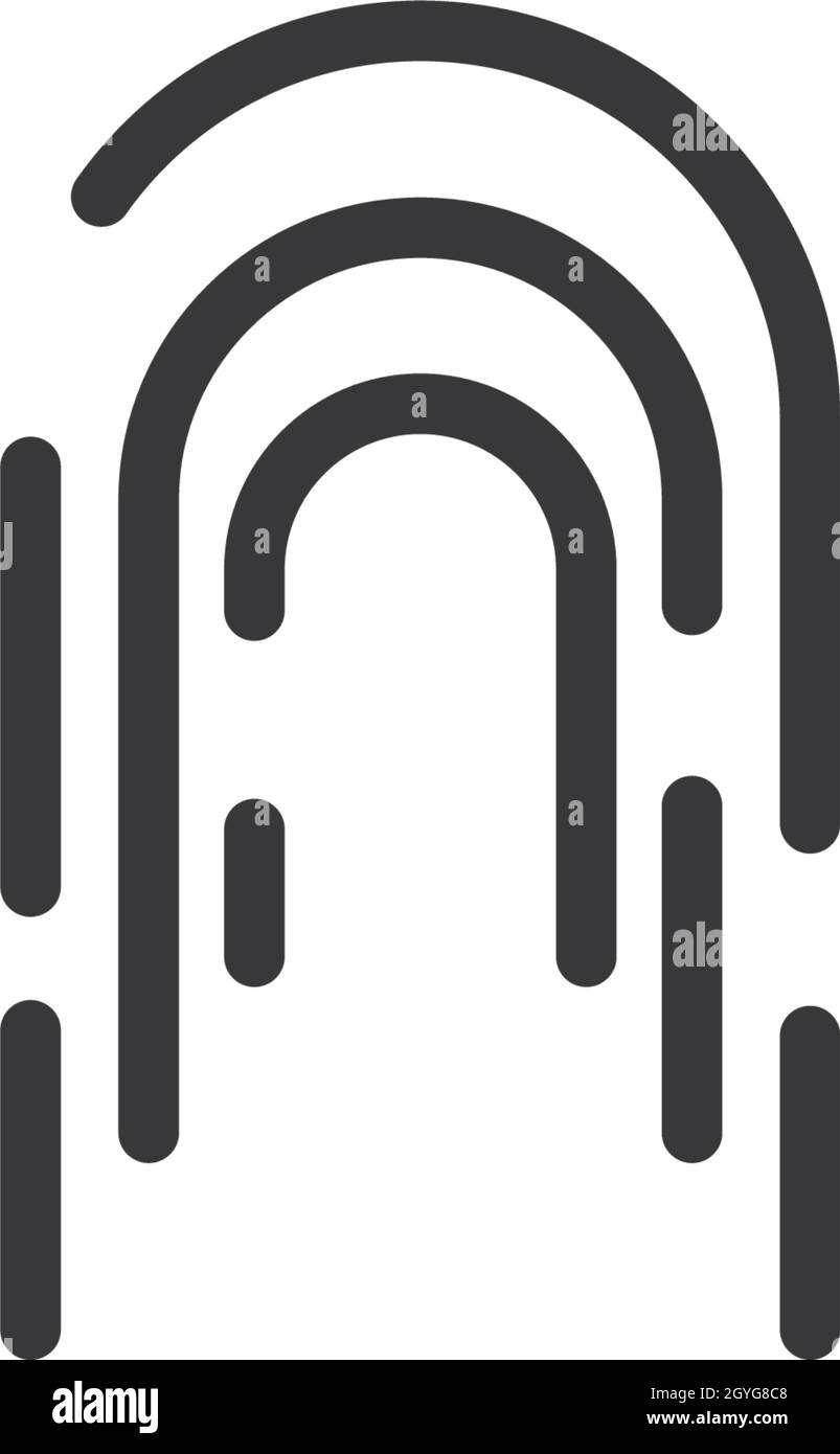 Fingerprint app icon black Black and White Stock Photos & Images - Alamy