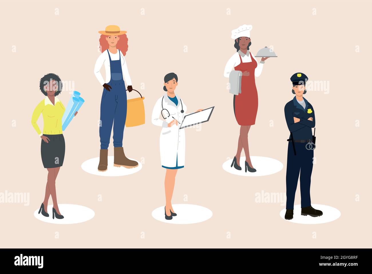 professionals five workers characters group Stock Vector Image & Art ...