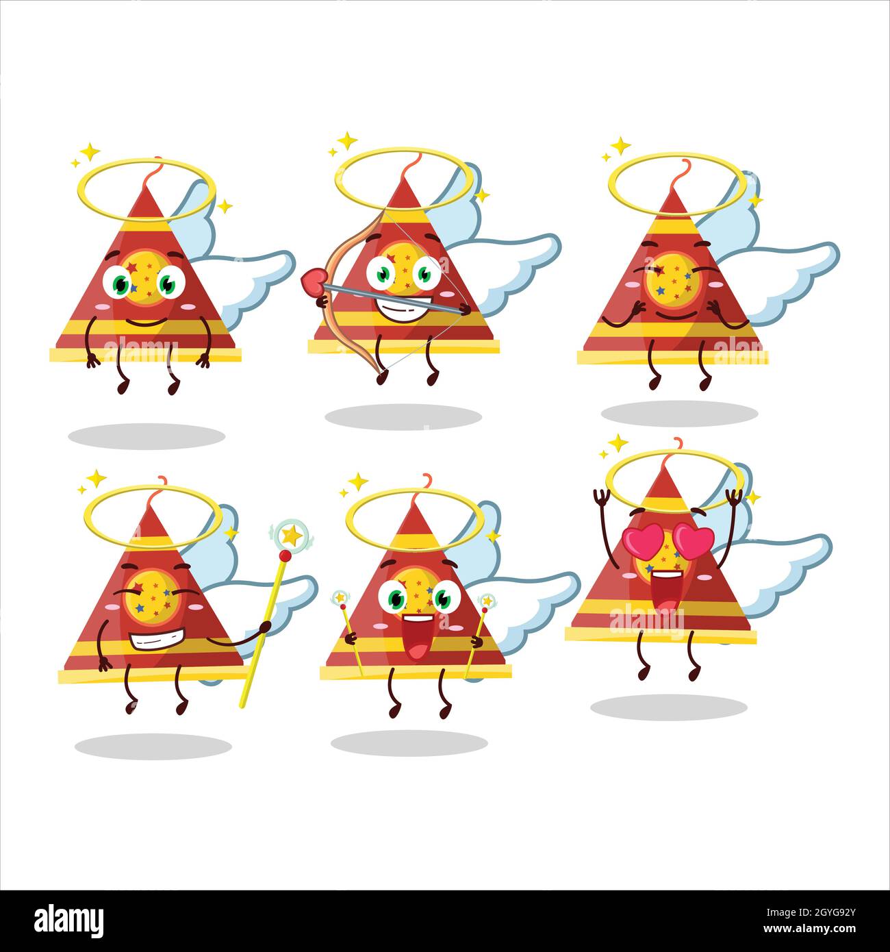 Firecracker smoke cone cartoon designs as a cute angel character ...