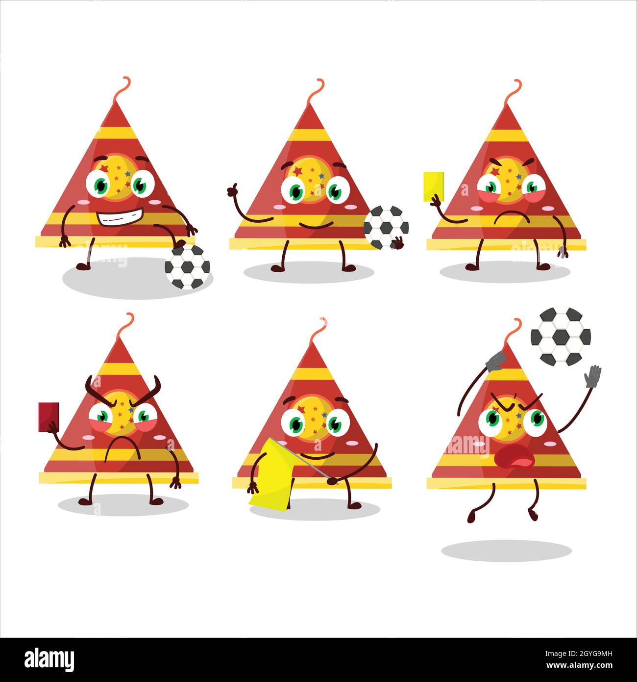 Firecracker smoke cone cartoon character working as a Football referee ...