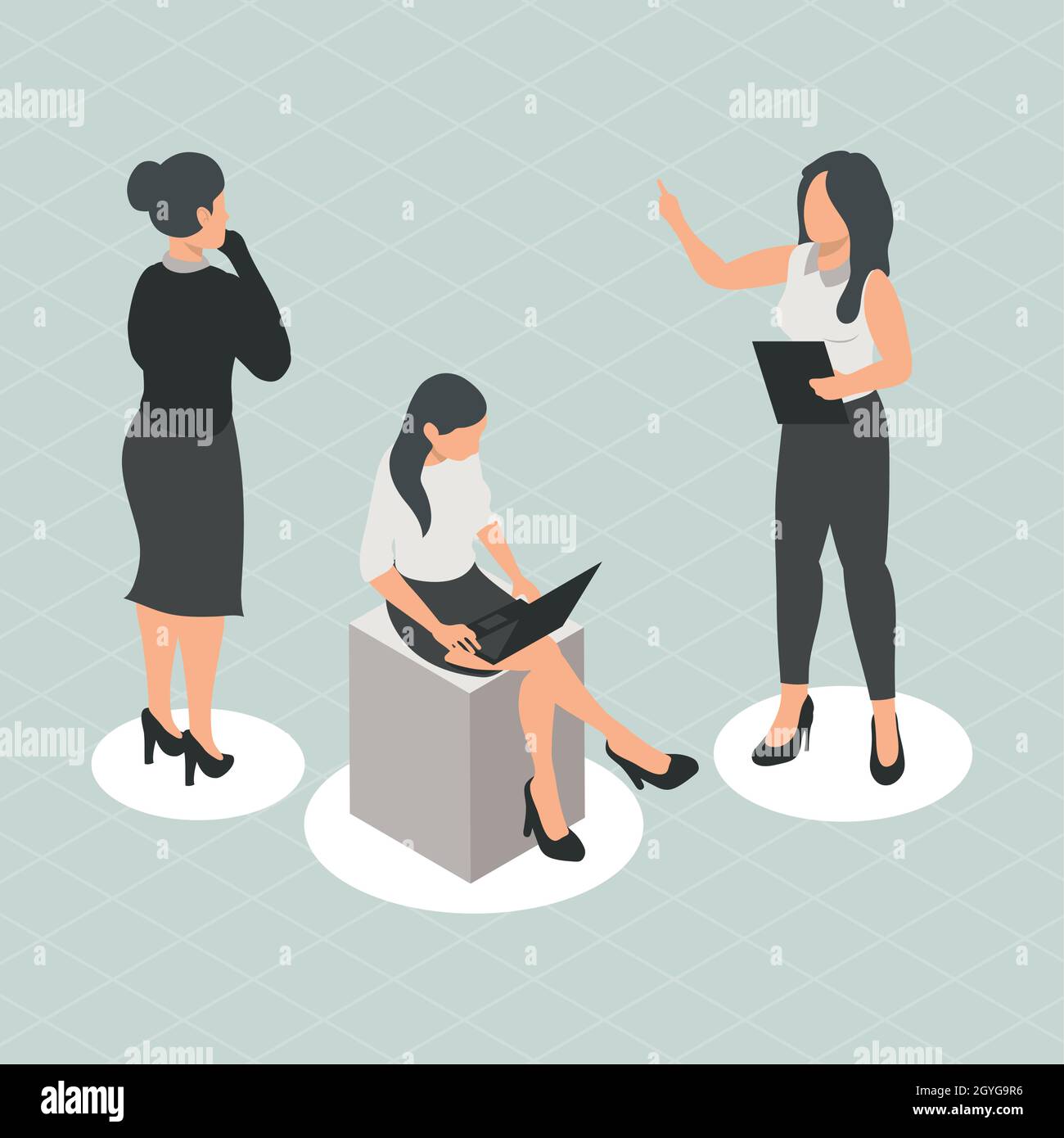 Three businesswomen Stock Vector Images - Alamy