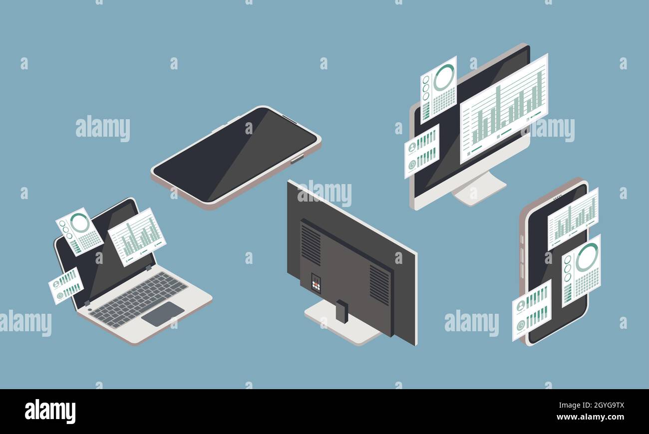 five analytics data devices icons Stock Vector Image & Art - Alamy