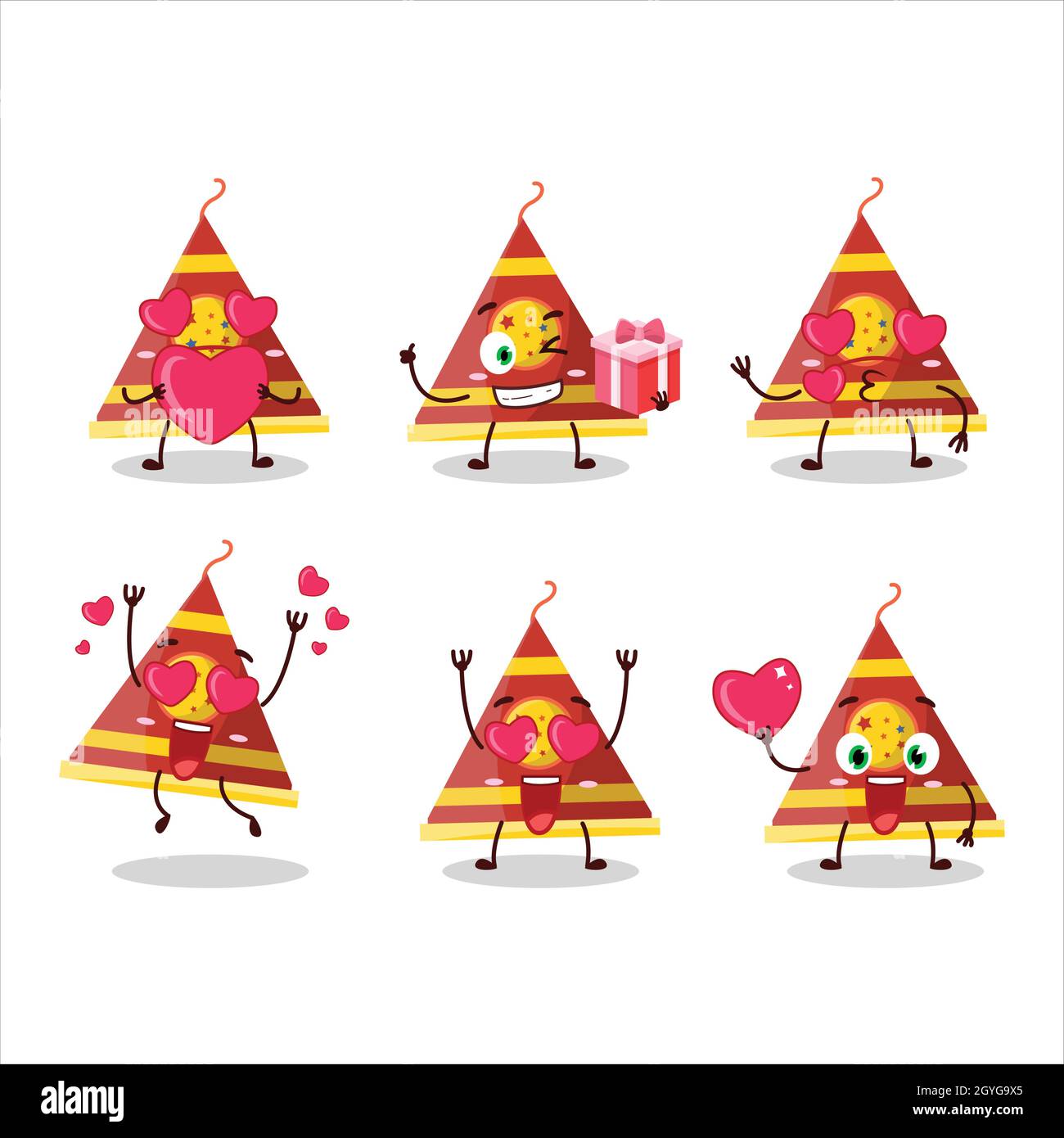 Firecracker smoke cone cartoon character with love cute emoticon ...