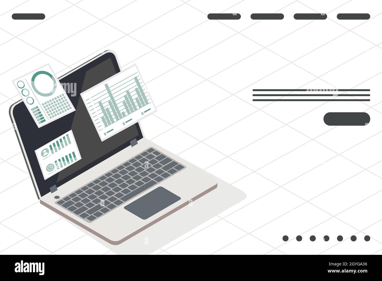 analytics data in laptop icon Stock Vector Image & Art - Alamy