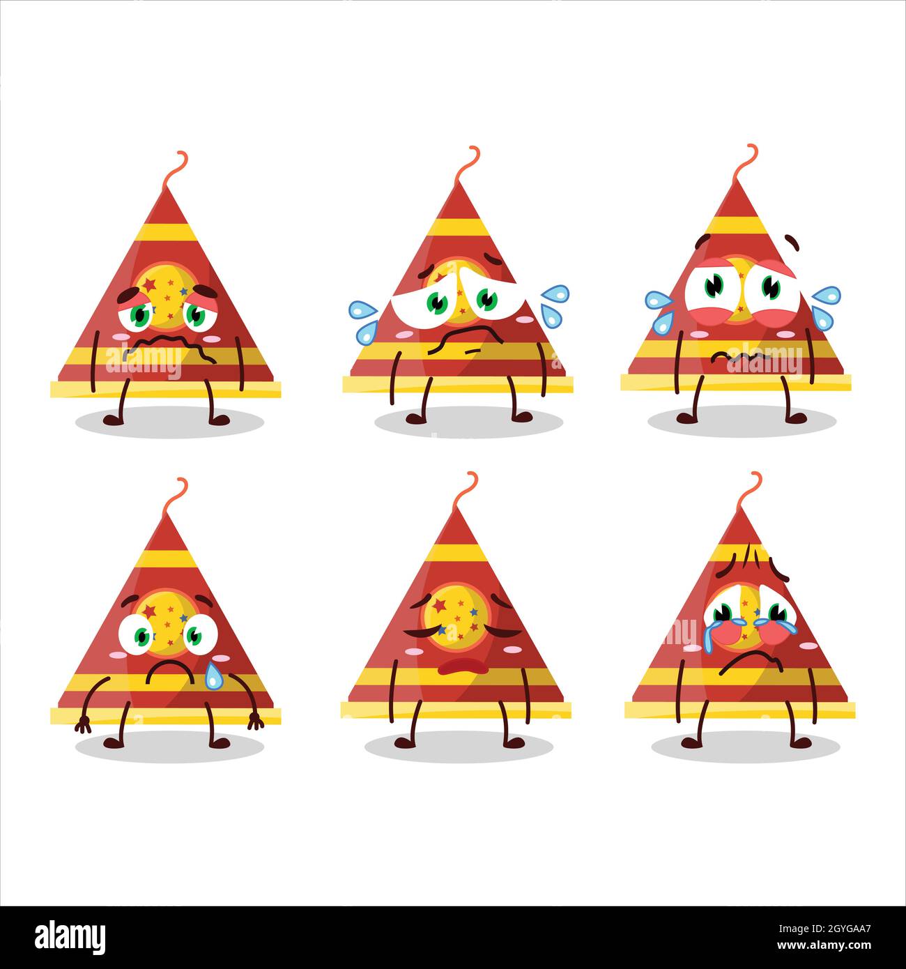 Firecracker smoke cone cartoon character with sad expression. Vector ...