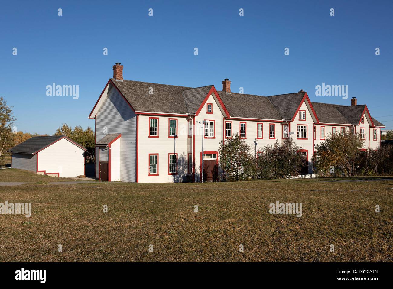 Fort Calgary, a historic site and museum. Replica of 1888 North-West ...