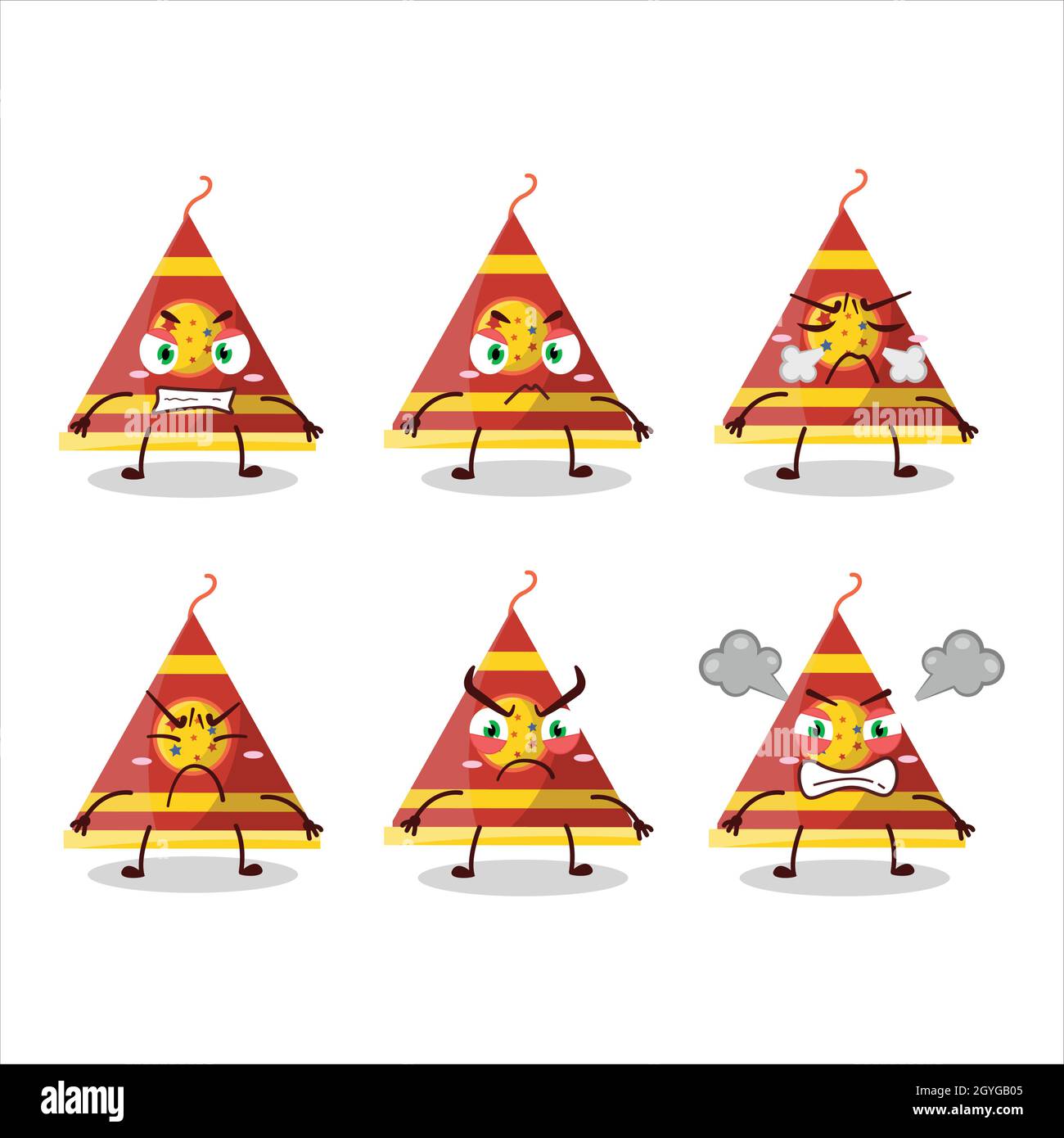 Firecracker smoke cone cartoon character with various angry expressions ...