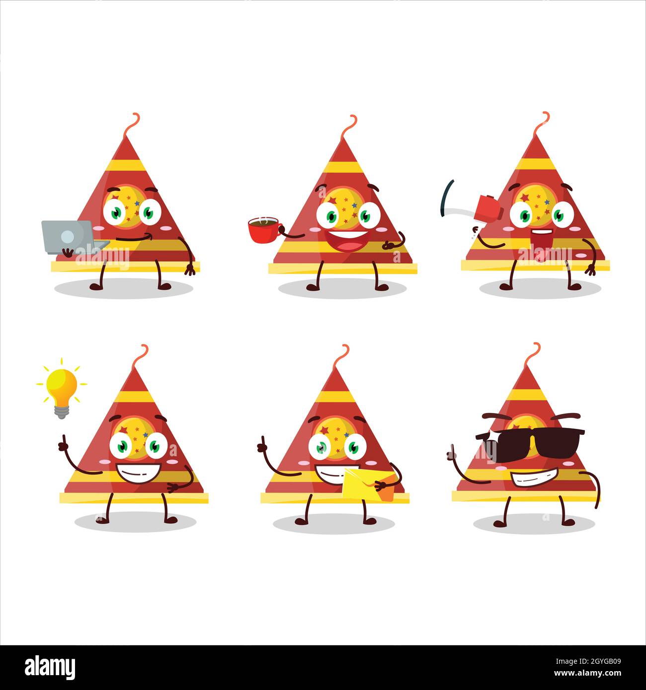 Firecracker smoke cone cartoon character with various types of business ...