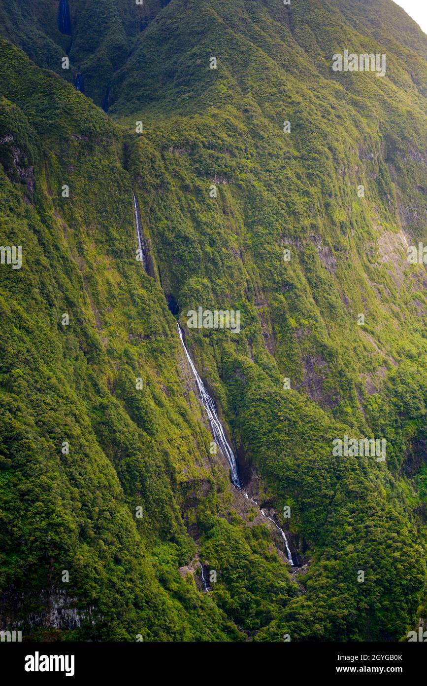 Beautilful waterfall at Takamaka Valley, Reunion Island Stock Photo - Alamy