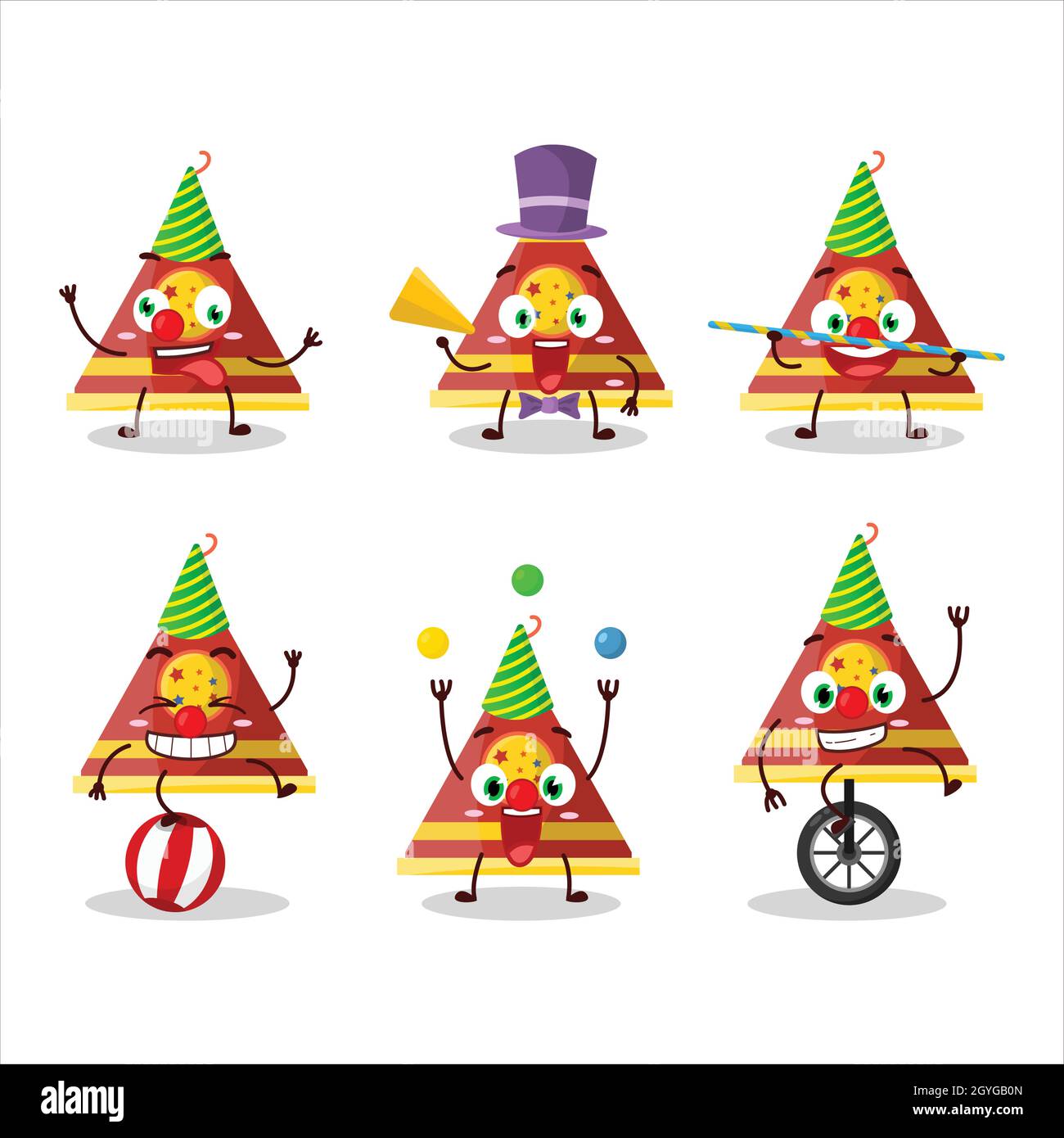 Cartoon character of firecracker smoke cone with various circus shows ...