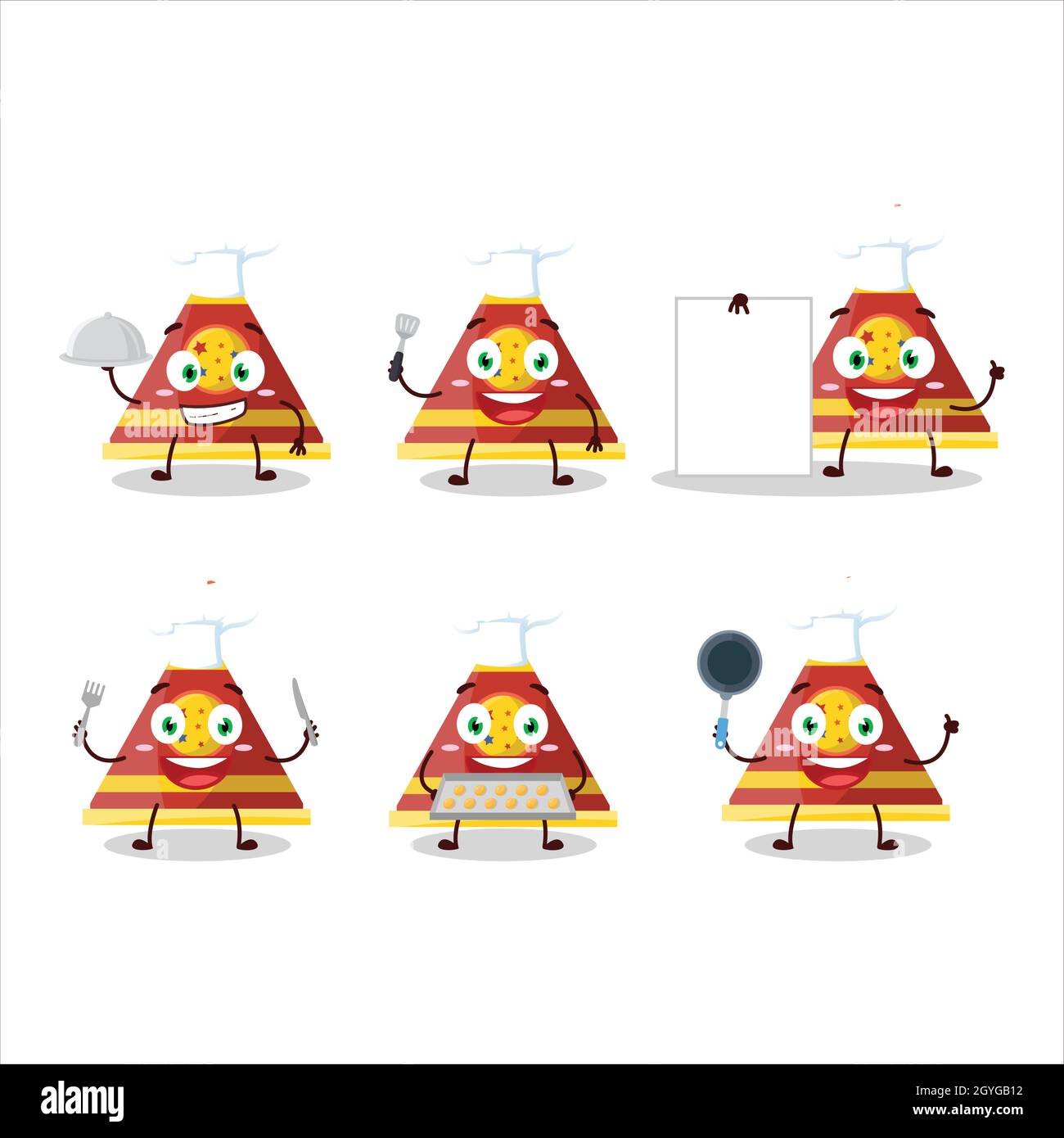 Cartoon character of firecracker smoke cone with various chef emoticons ...