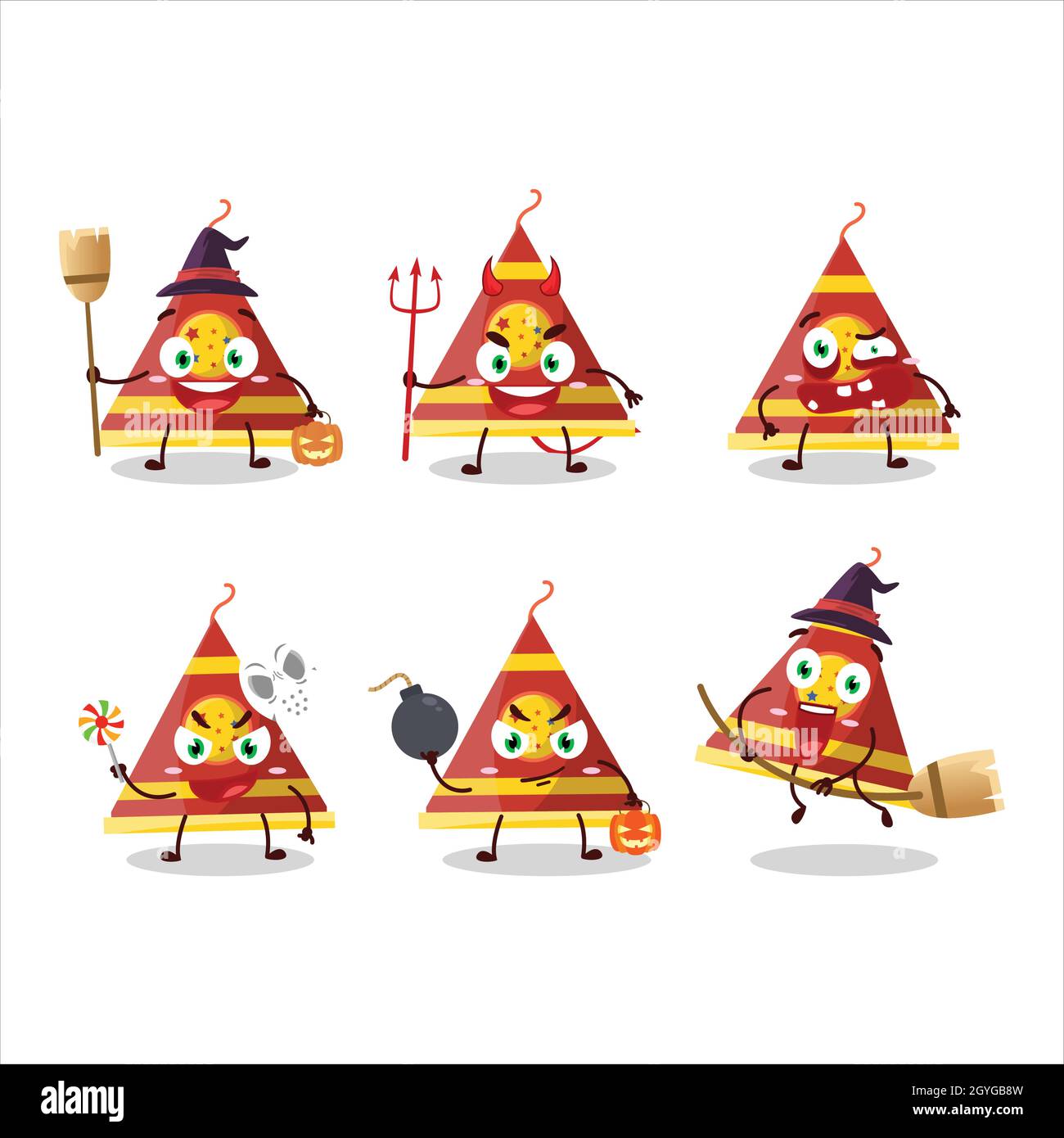 Halloween expression emoticons with cartoon character of firecracker ...