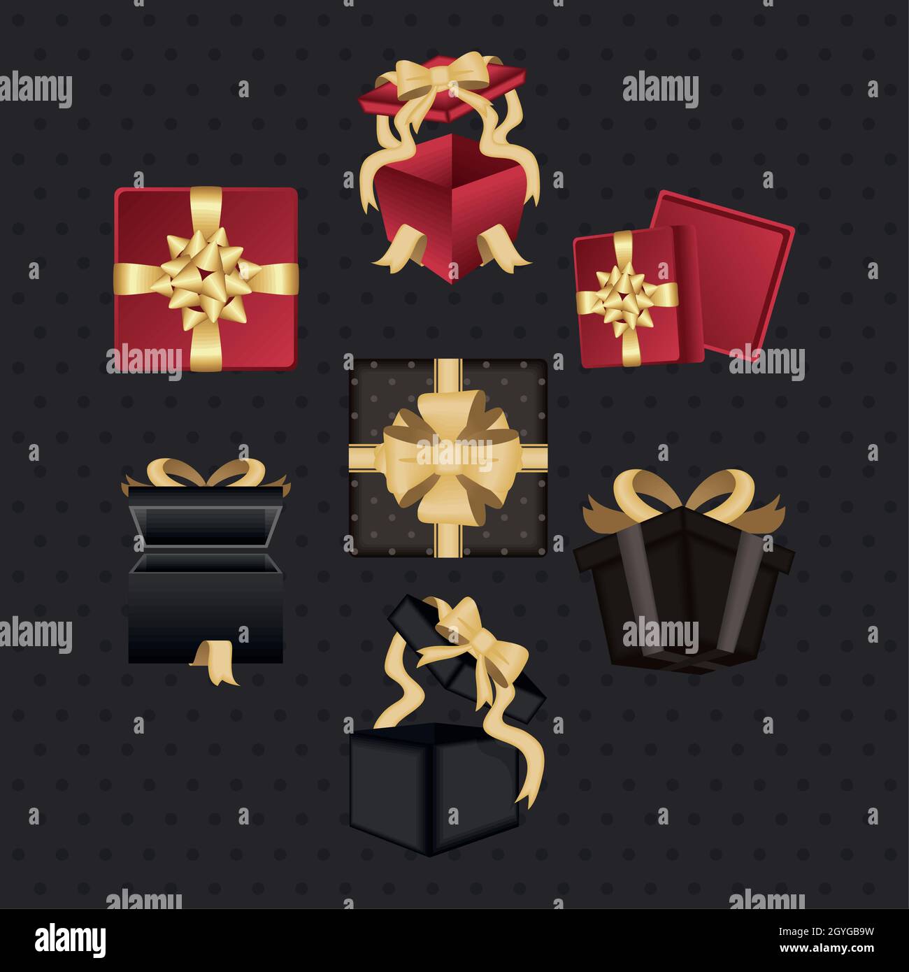 seven gifts presents set icons Stock Vector Image & Art - Alamy