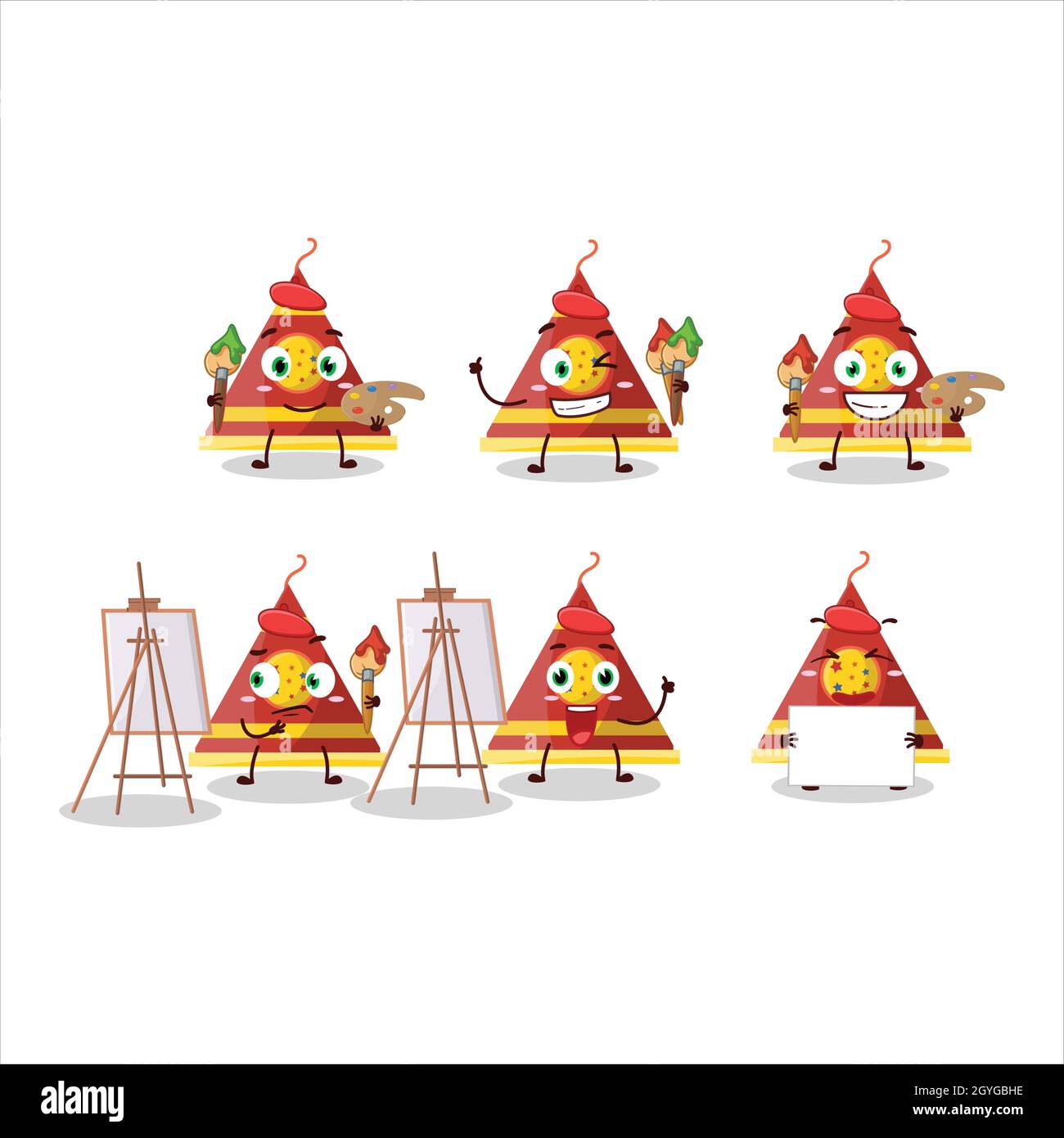 Artistic Artist of firecracker smoke cone cartoon character painting ...