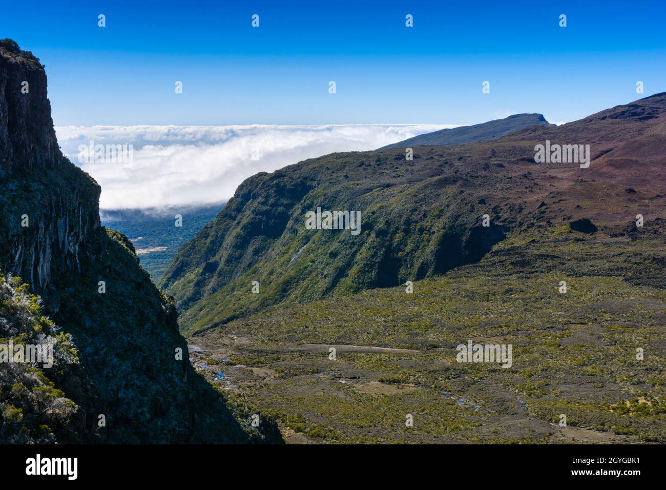 Cliffs, Piton de La Fournaise at Reunion Island Stock Photo - Alamy