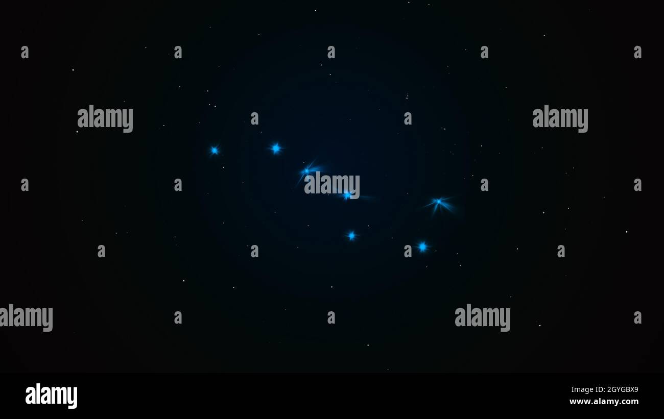 The constellation Ursa Major in the night sky - the glow of the stars ...