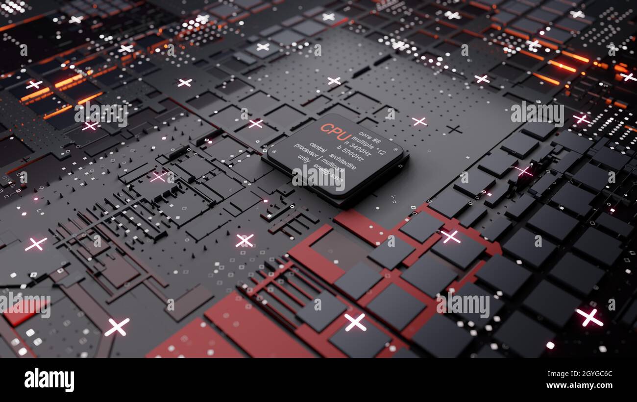 Central Computer Processors CPU concept. 3d rendering Stock Photo - Alamy