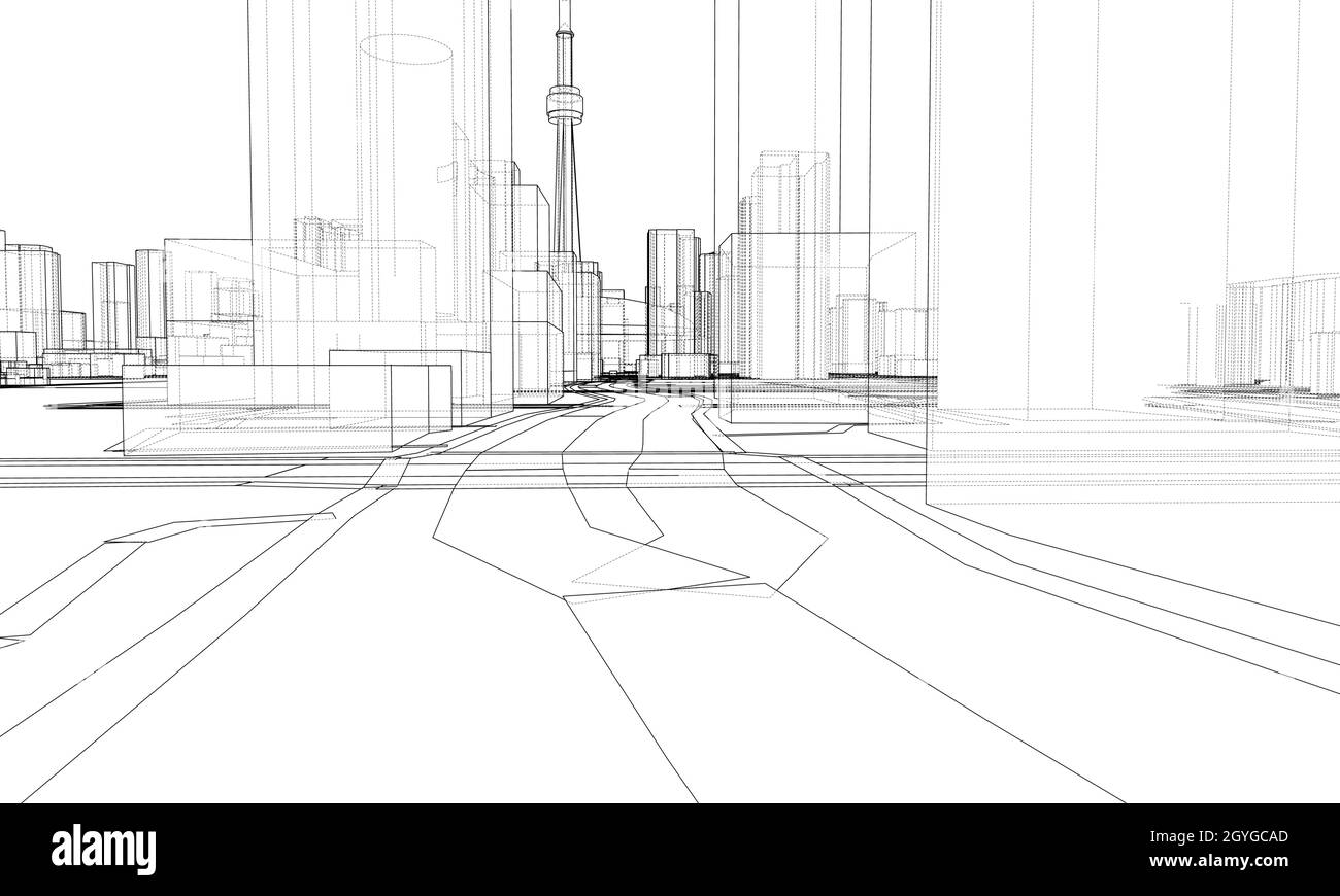 Vector 3d urban landscape. Buildings and roads Stock Vector Image & Art ...