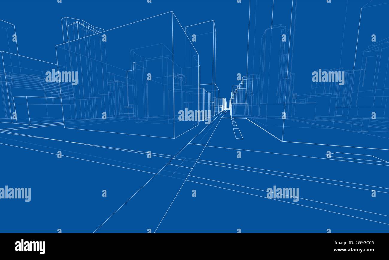 Vector 3d urban landscape. Buildings and roads Stock Vector Image & Art ...