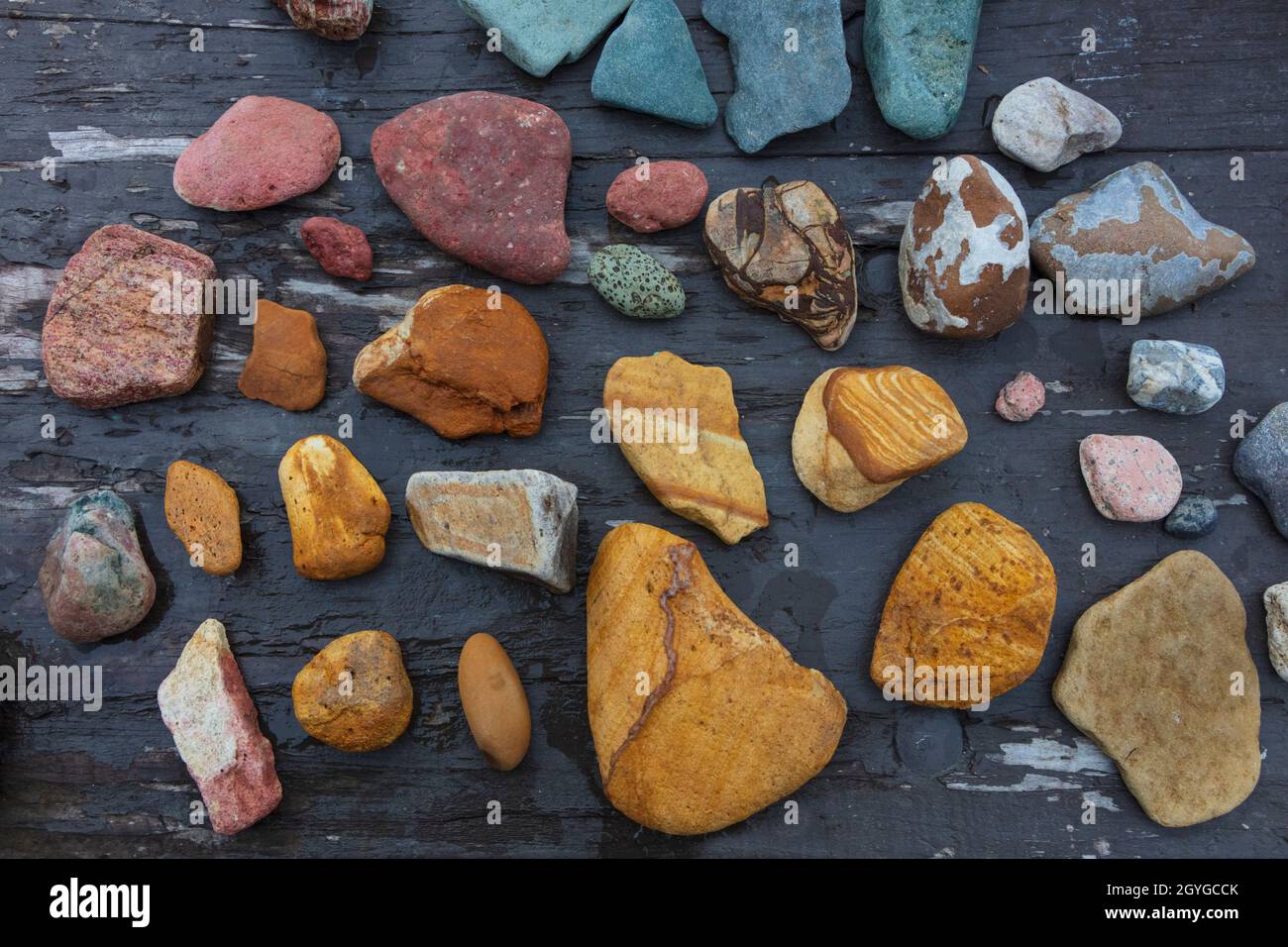 Rocks with a variety of mineral content from the POLYCHROME area (Unit ...