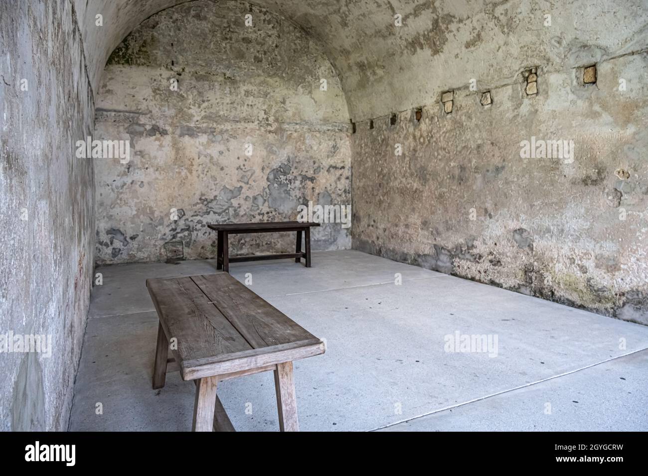 Fortified room at Castillo de San Marcos National Monument, the oldest ...