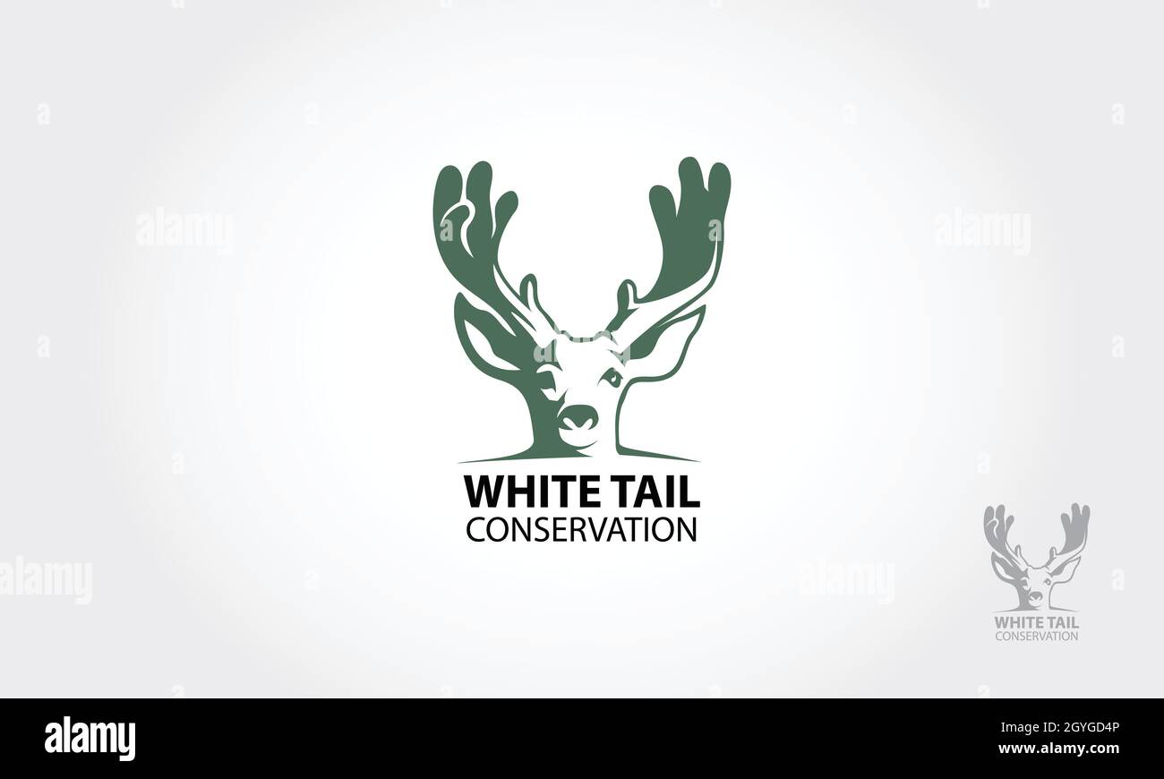 White Tail Conservation Vector Logo Illustration. Artistic vector logo ...
