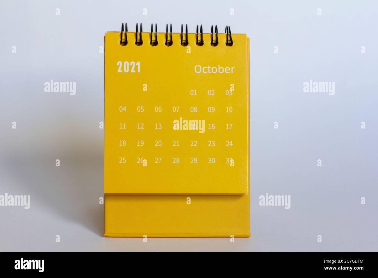 Calendar with tear-off sheets for October 2021.Hello October.Close-up ...