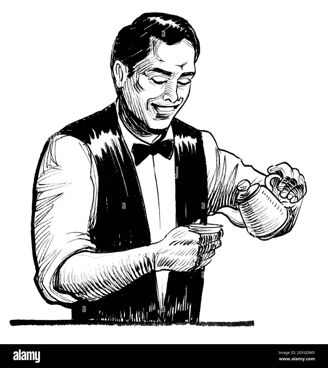 Male bartender drawing hi-res stock photography and images - Alamy