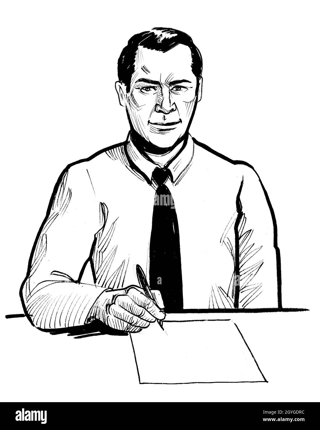 Signing contract cartoon Cut Out Stock Images & Pictures - Alamy