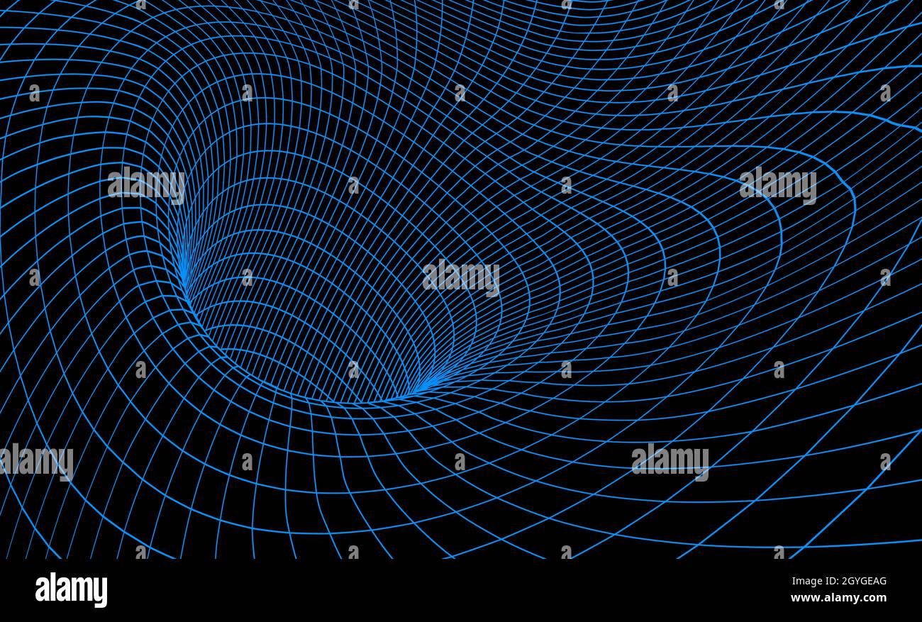 Black hole background with distorted gravity grid for scientific ...