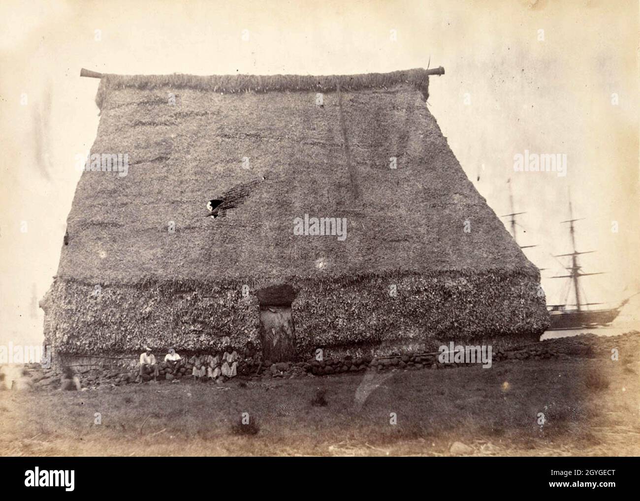house of Tui Levuka (the high priest) at Levuka. Ovalau. Fiji.circa ...