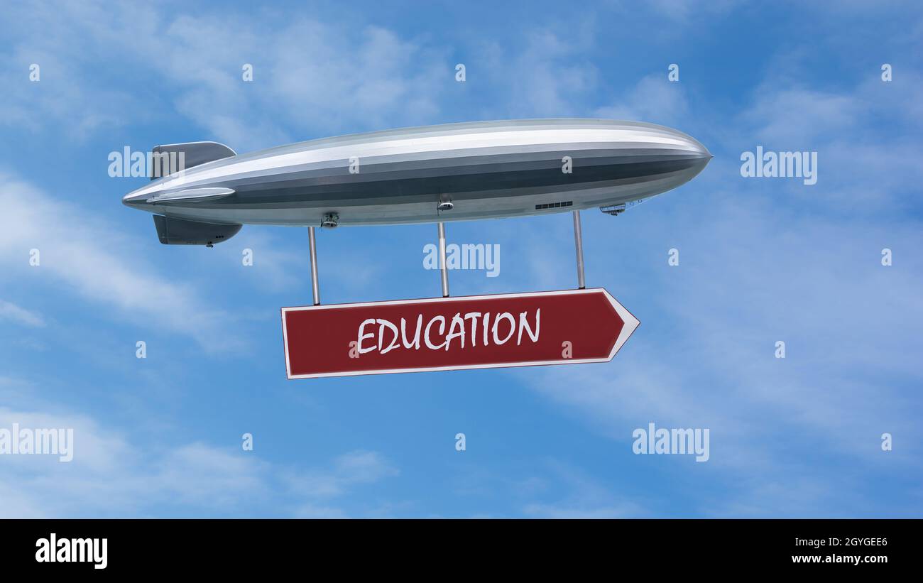Street Sign the Direction Way to Education Stock Photo - Alamy
