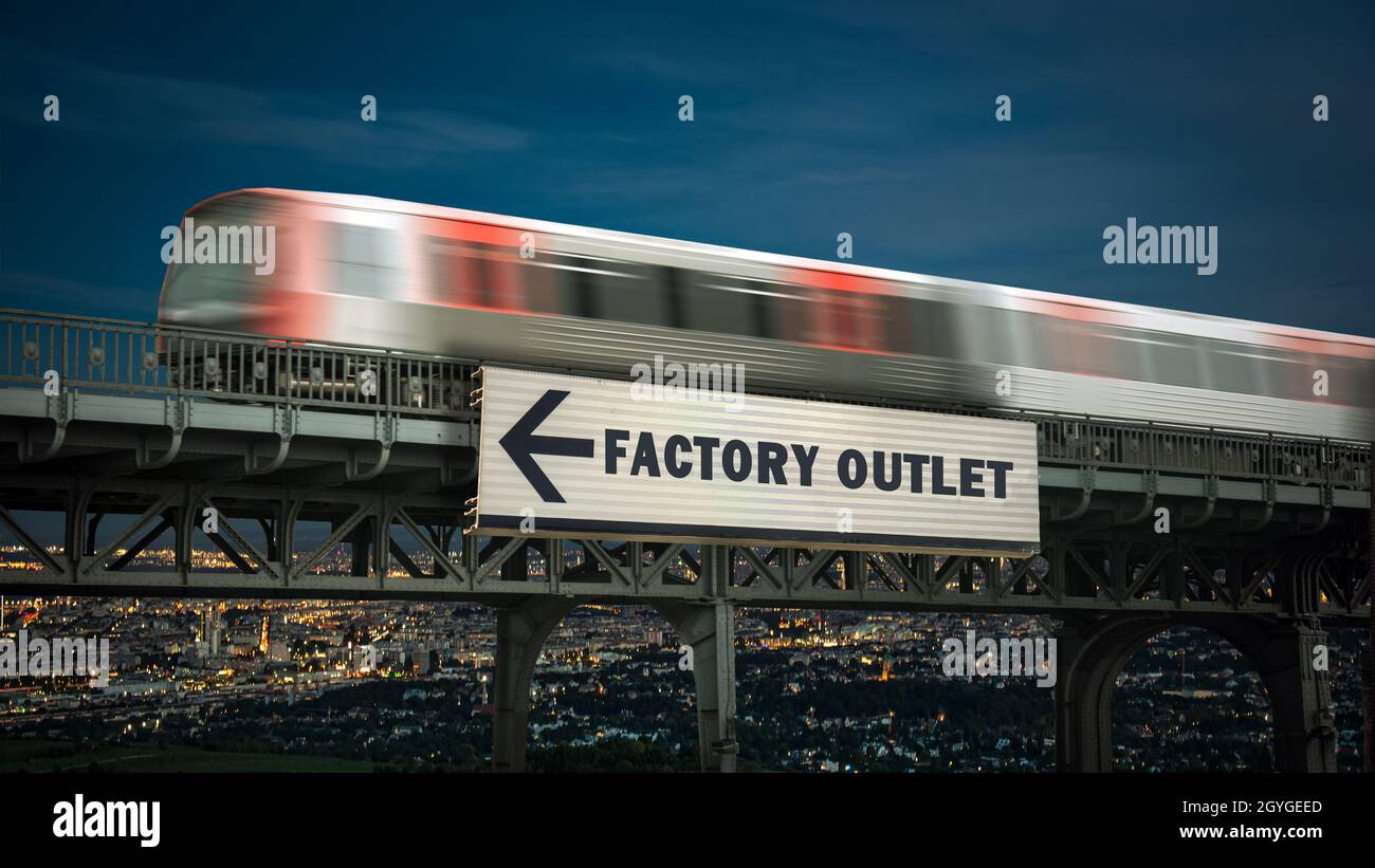 Street sign way factory outlet hi-res stock photography and images - Alamy