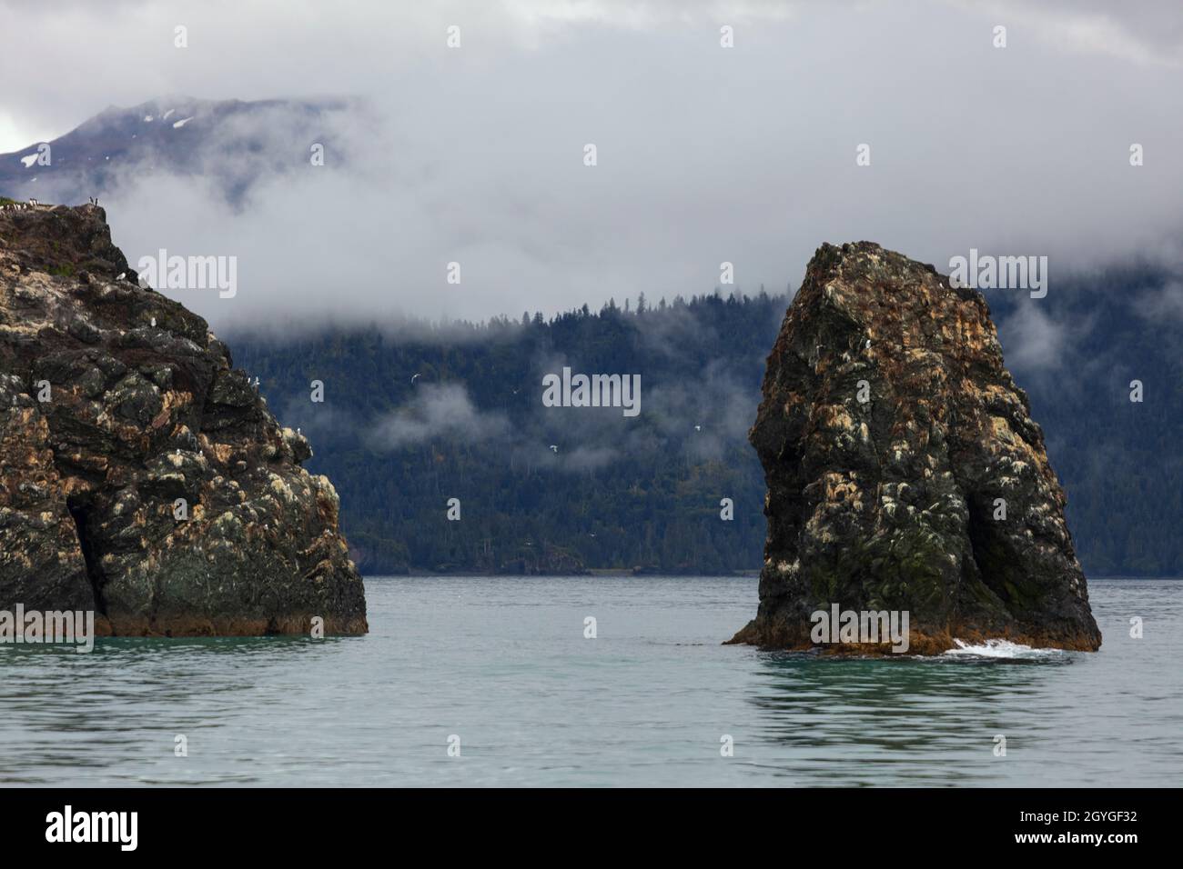 RESURRECTION BAY as seen from a boat ouT of SEWARD, ALASKA Stock Photo ...