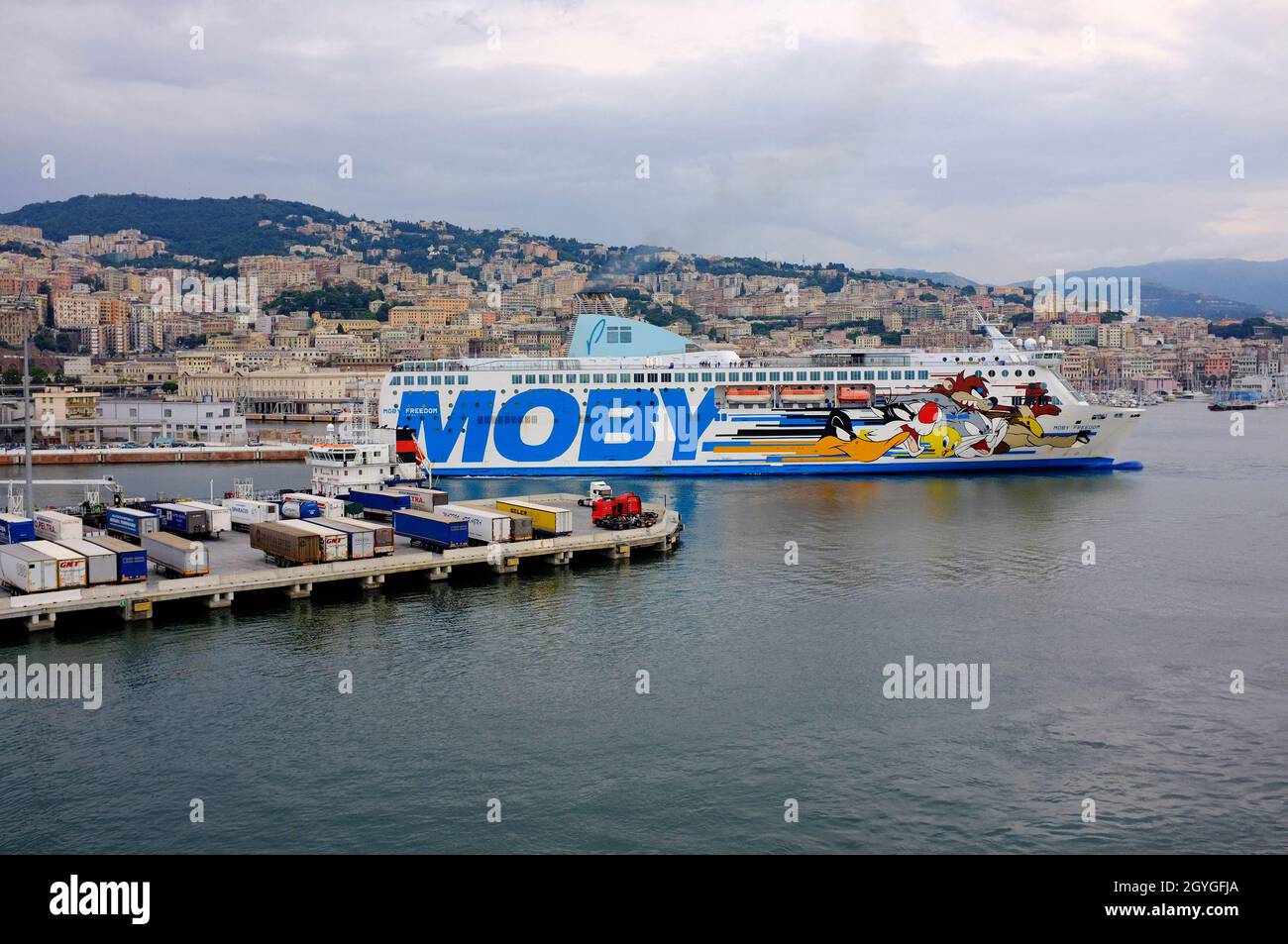 ITALY, LIGURIA, GENOA, FERRY IN THE PORT OF GENOA Stock Photo - Alamy