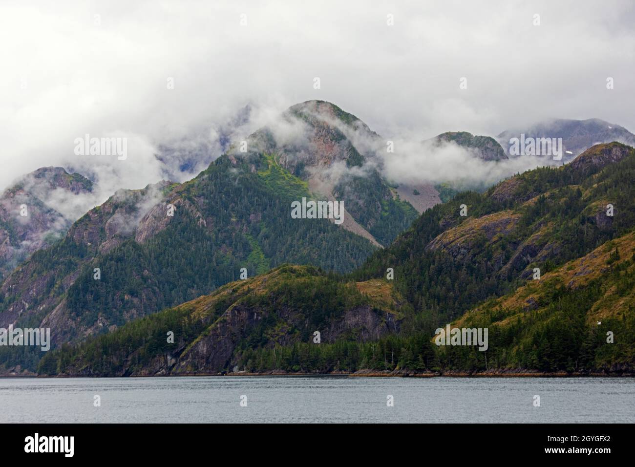 RESURRECTION BAY as seen from a boat ouT of SEWARD, ALASKA Stock Photo ...