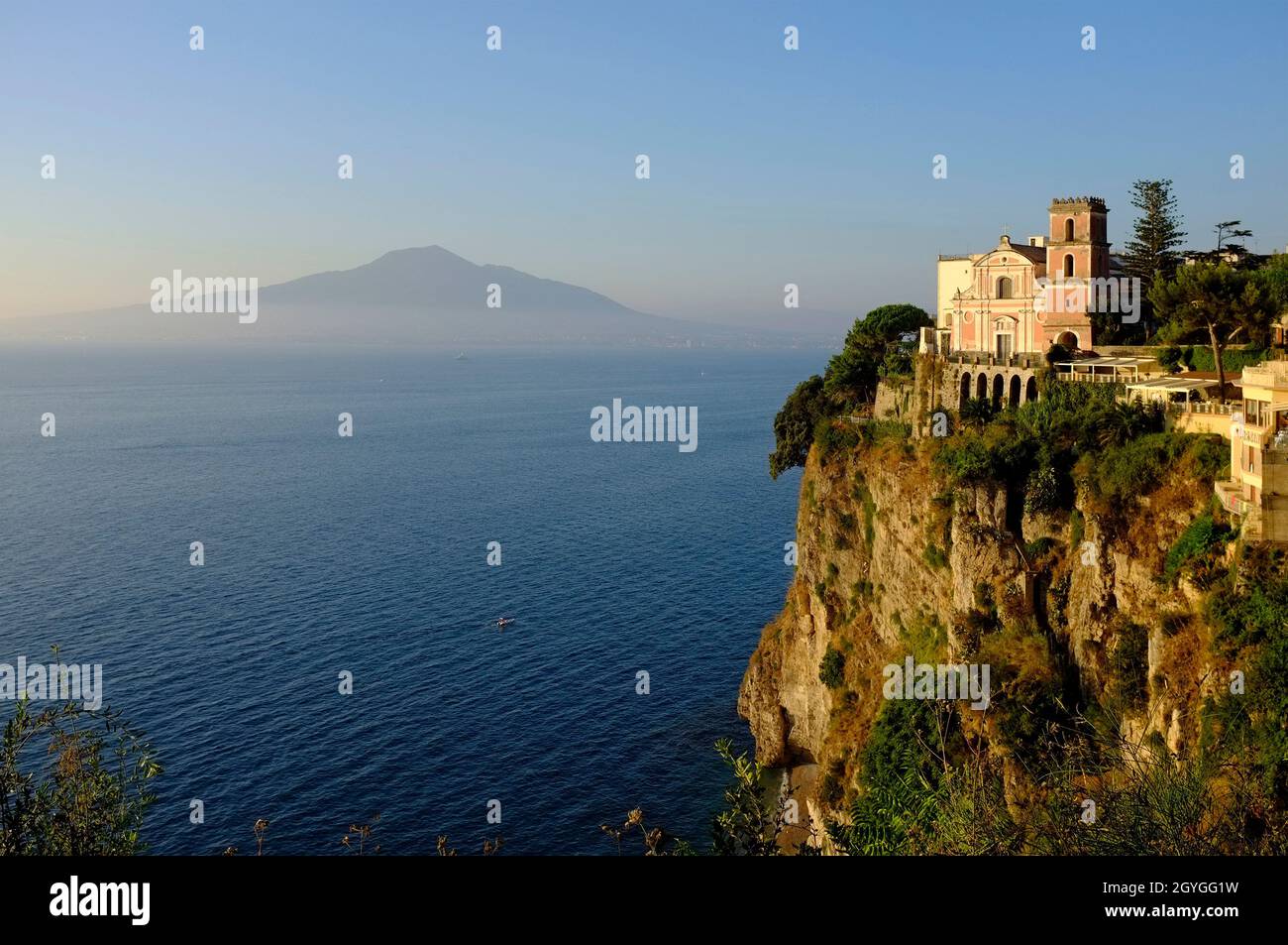 ITALY, CAMPANIA, VICO EQUENSE CHURCH AND MOUNT VESUVIUS Stock Photo - Alamy