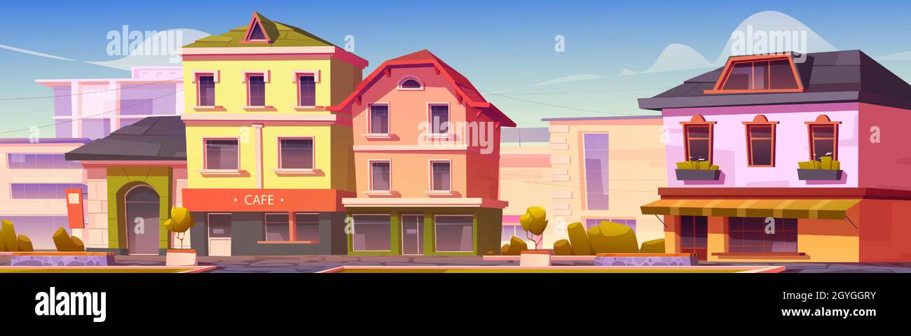 European street buildings, Europe city houses of retro and modern ...