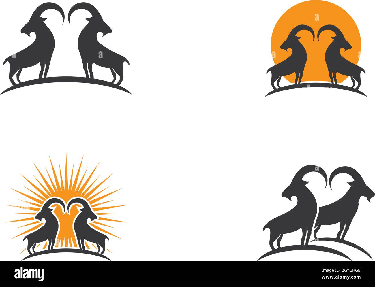 Goat logo template element Cut Out Stock Images & Pictures - Alamy