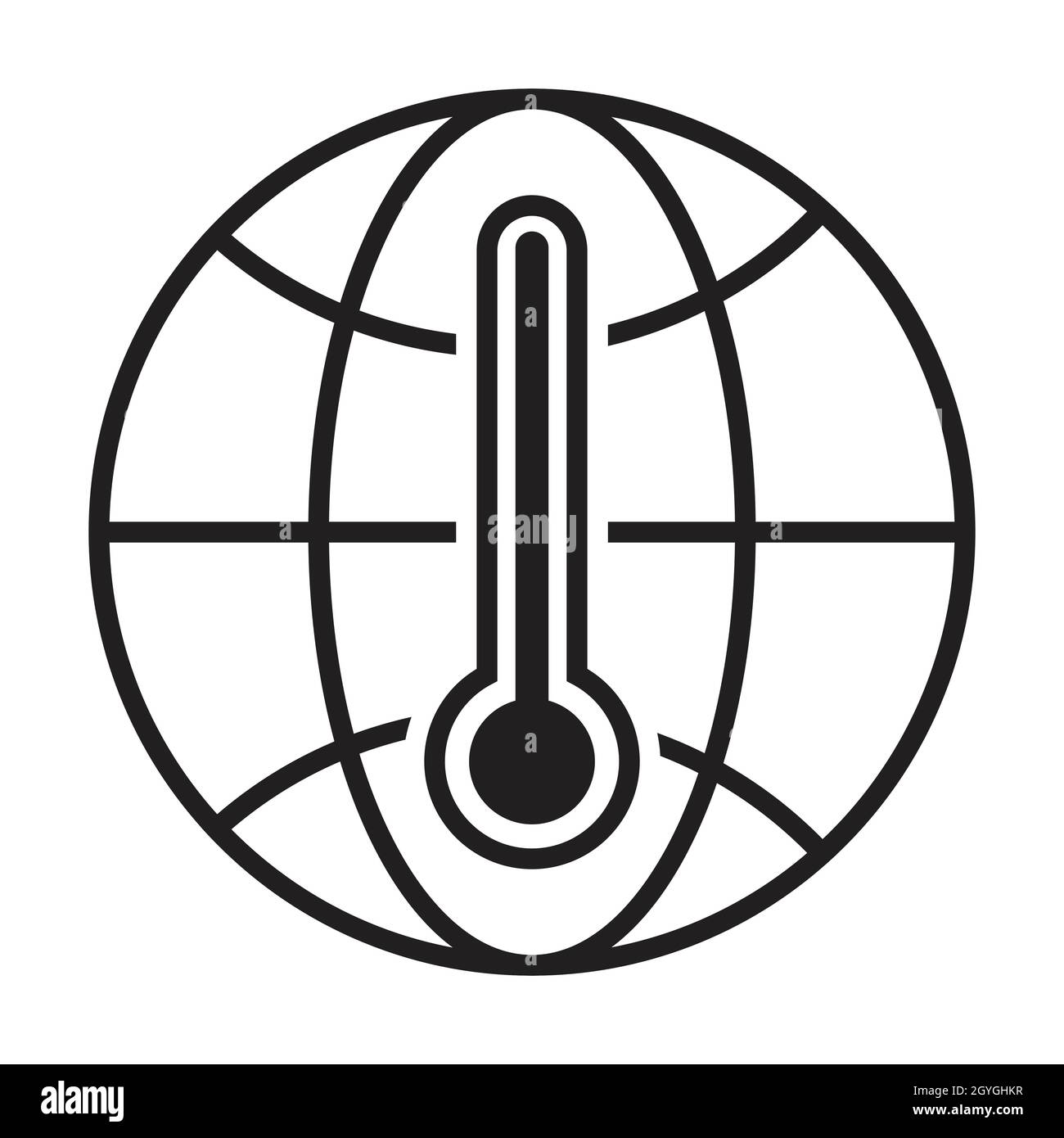 Global warming icon vector global with thermometer symbol for graphic ...