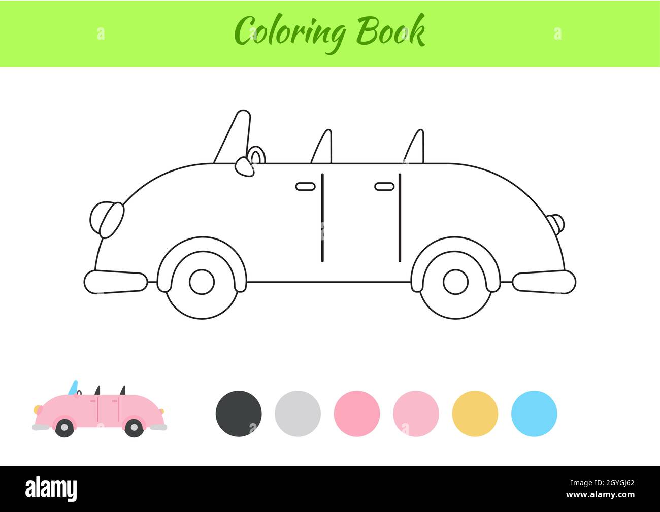 Coloring book car for children. Educational activity page for preschool ...