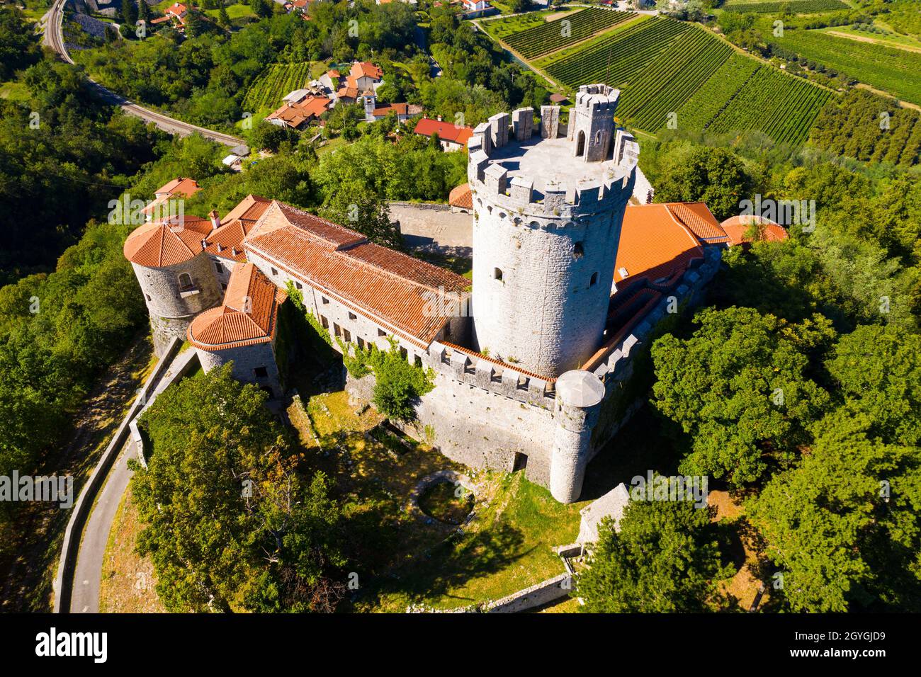 Aerial view of Branik Castle, Slovenia Stock Photo - Alamy