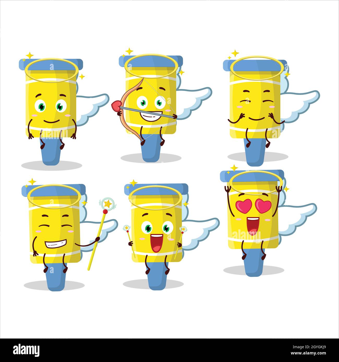 Fireworks shells cartoon designs as a cute angel character. Vector ...