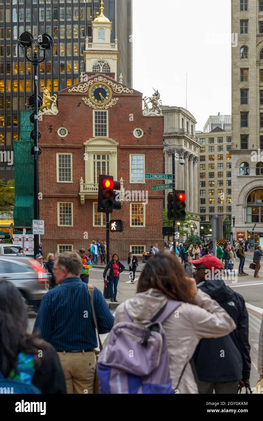 UNITED STATES, MASSACHUSETTS, BOSTON, OLD STATE HOUSE (OLDEST PUBLIC ...