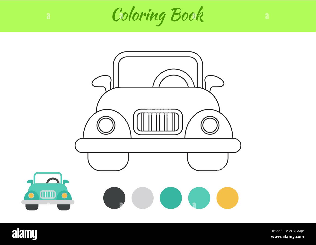 Coloring book car for children. Educational activity page for preschool ...