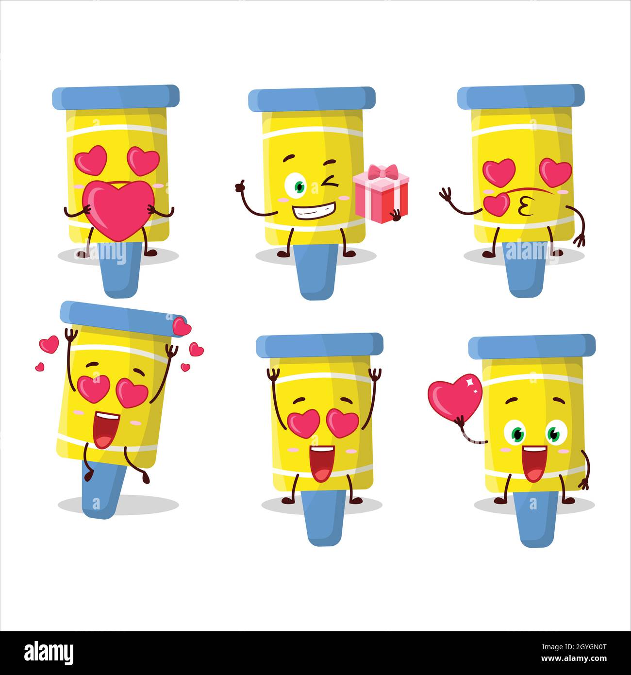 Fireworks shells cartoon character with love cute emoticon. Vector ...