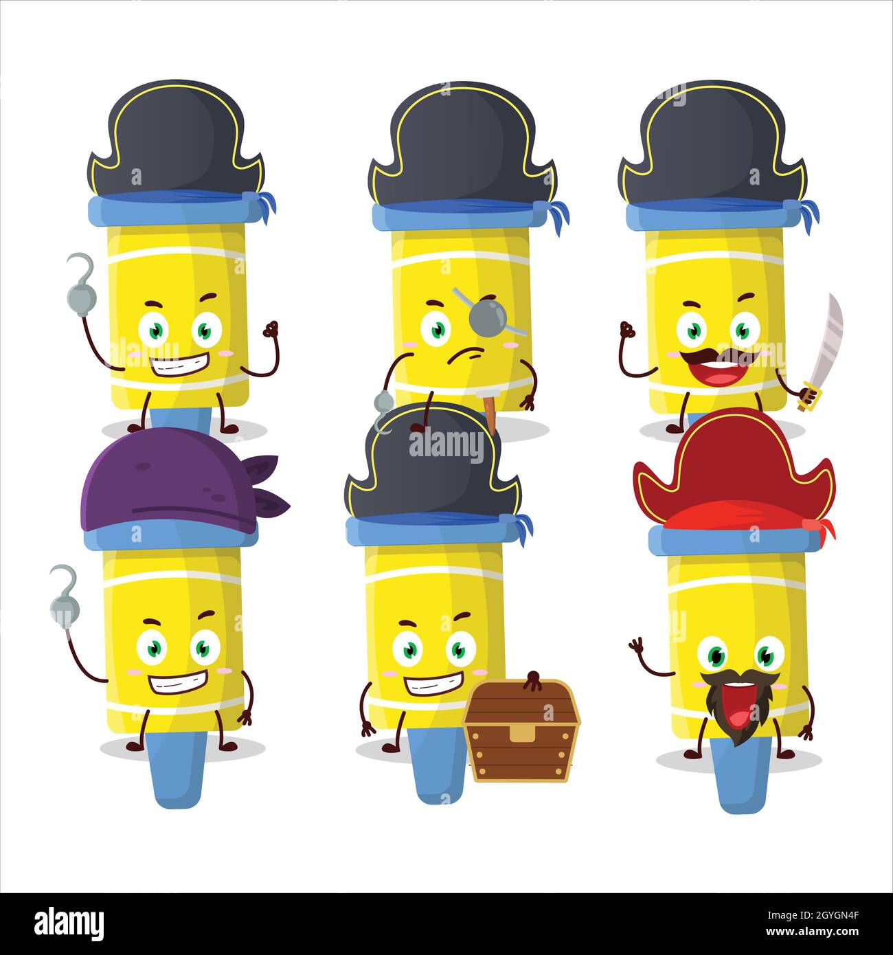 Cartoon character of fireworks shells with various pirates emoticons ...