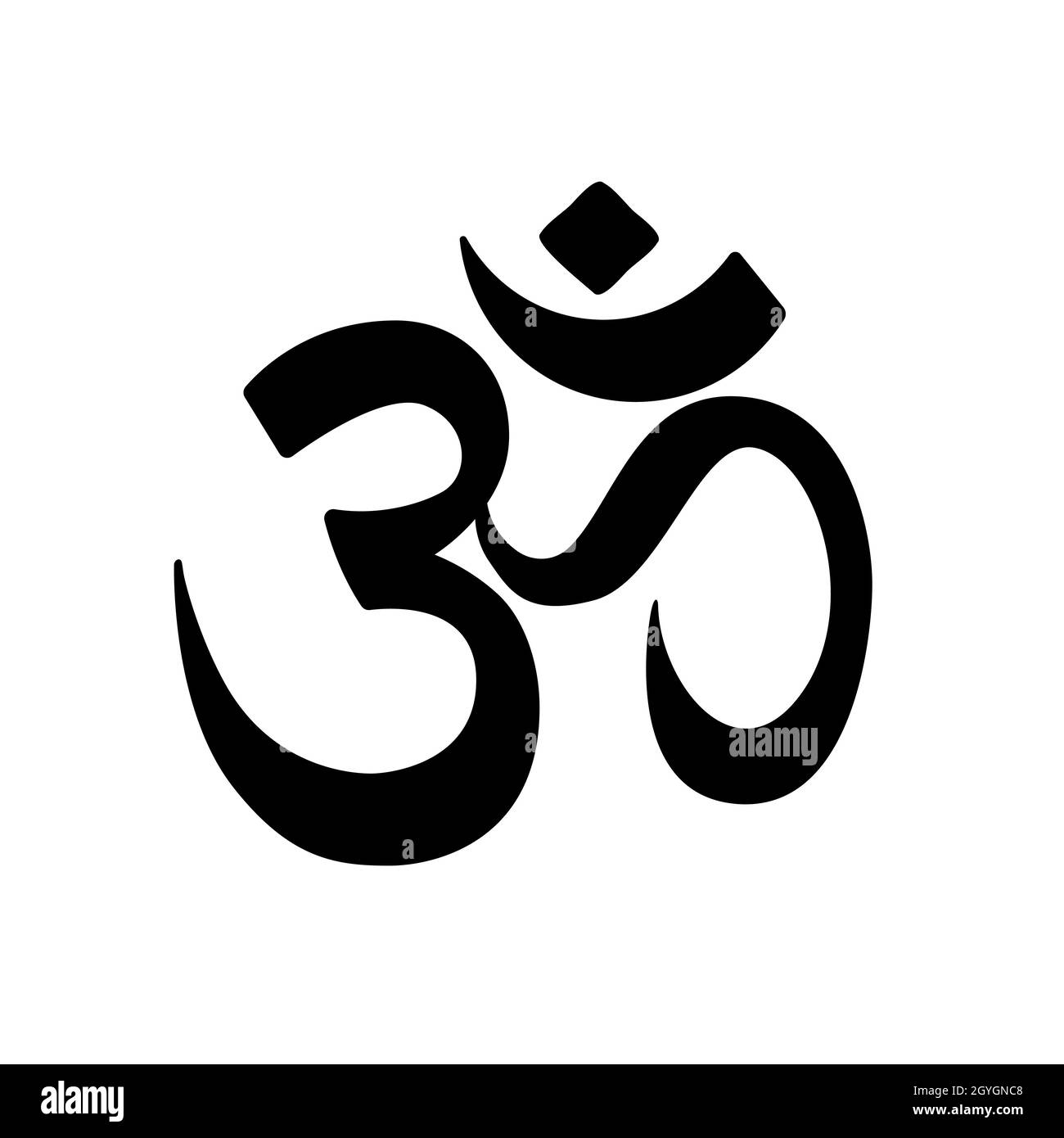 Om symbol. Religious symbol of Hinduism. Vector illustration. Black ...